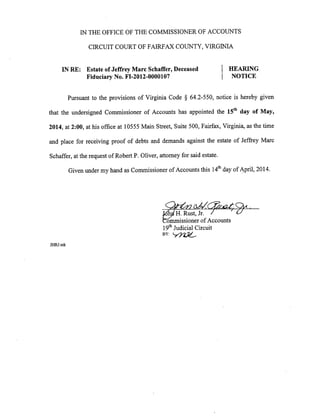Jeffrey Marc Schaffer Hearing Notice | PDF