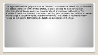 Educational, Professional Publications by the Appraisal Institute | PPT