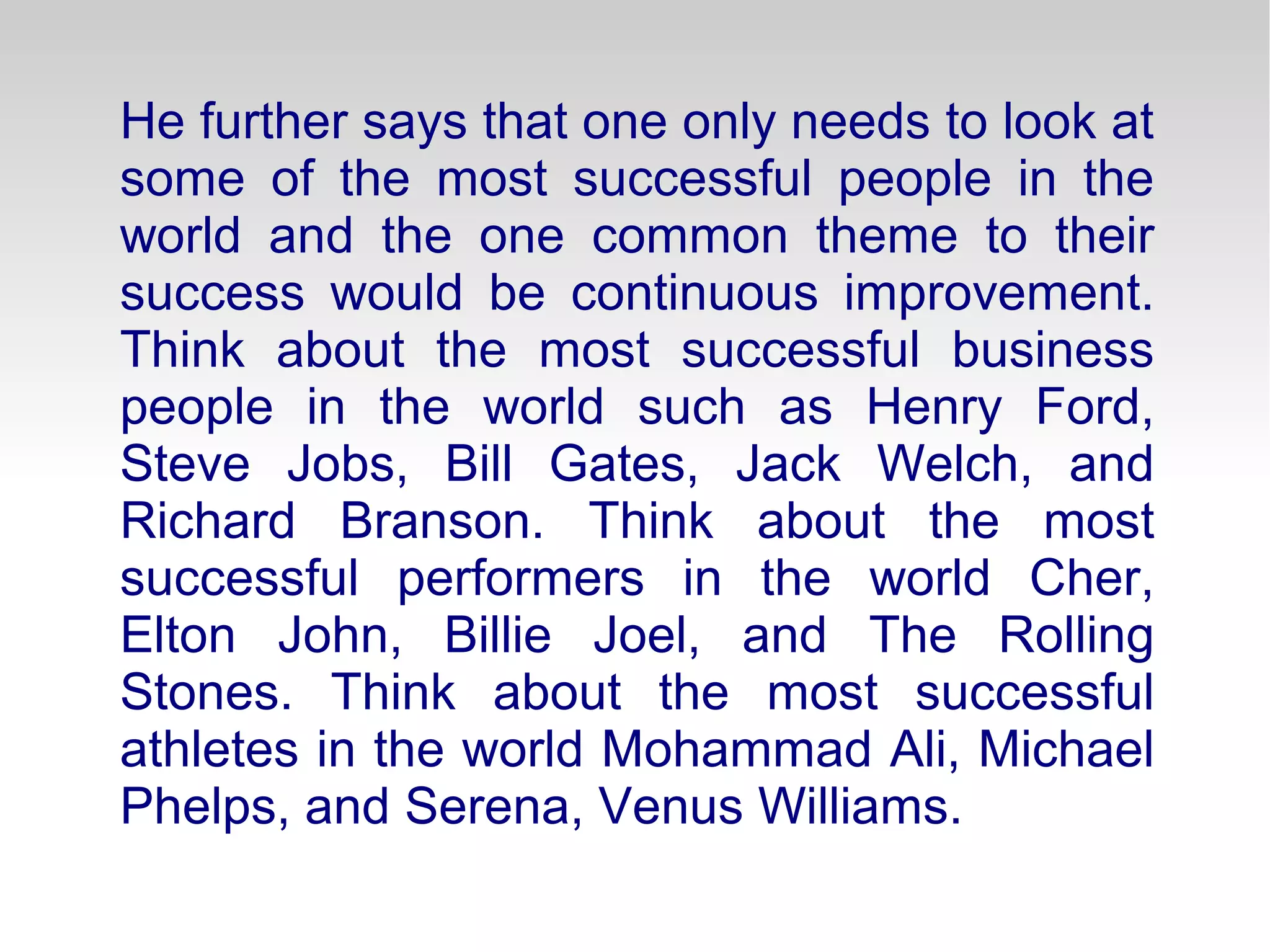 Jeff stauring illustrates the benefits of continuous improvement | PPT ...