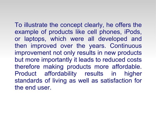 Jeff stauring illustrates the benefits of continuous improvement | PPT