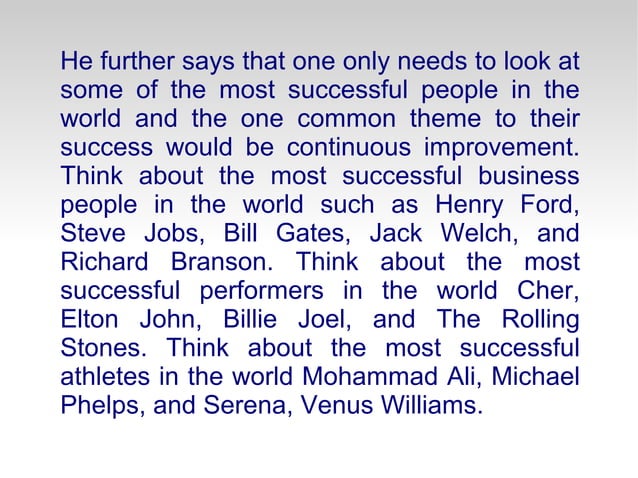 Jeff stauring illustrates the benefits of continuous improvement | PPT