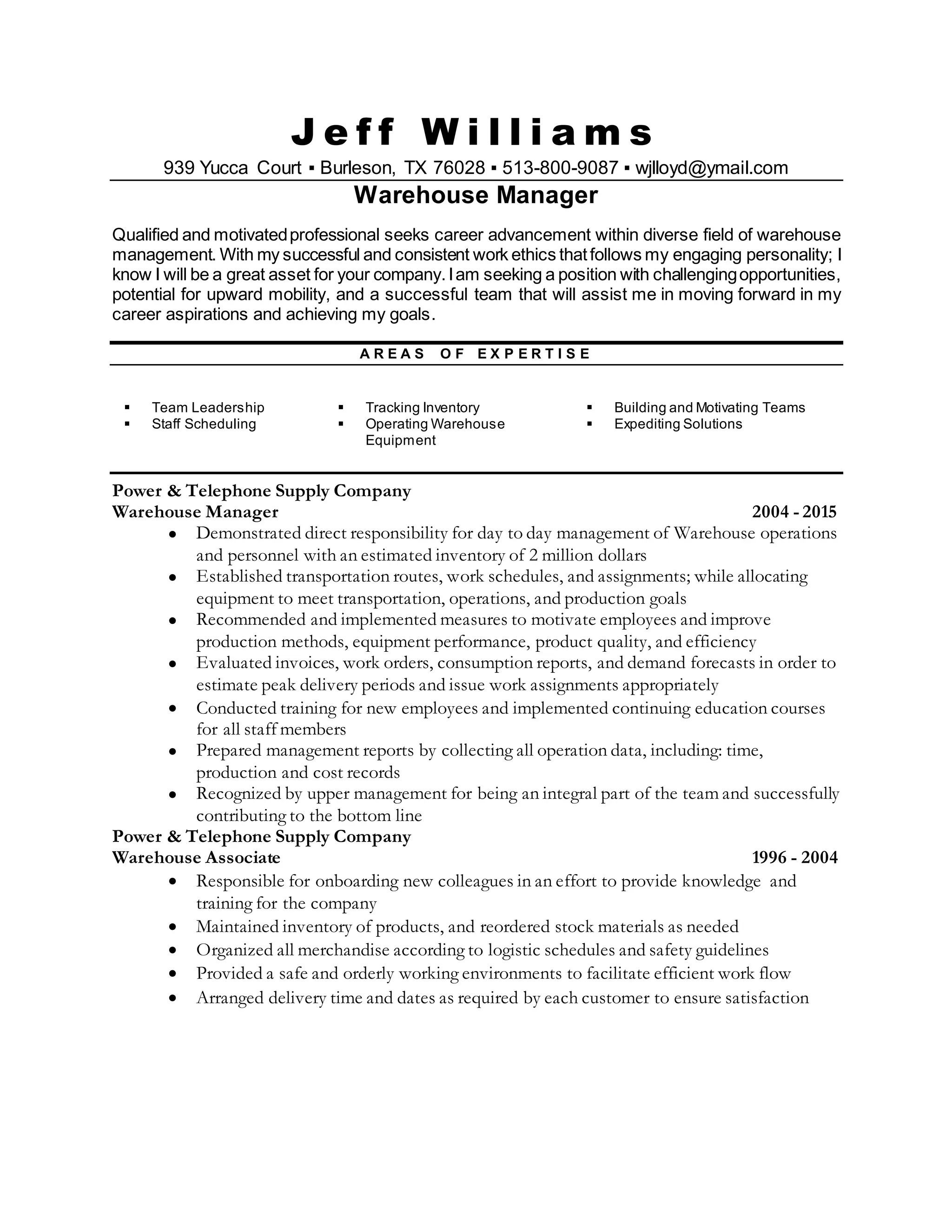 Jeff williams resume | DOCX
