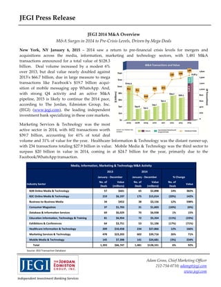 JEGI 2014 M&A Overview | PDF