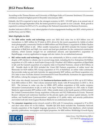 JEGI 2014 M&A Overview | PDF