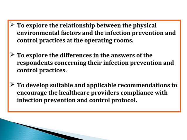 Assessment of Infection Prevention and Control Practices at Operating ...