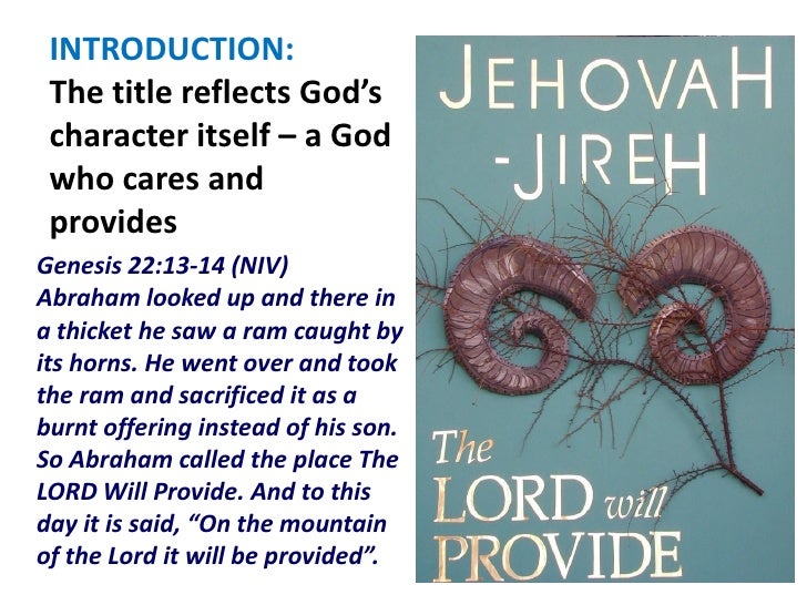 Jehovah Jireh 22nd apr henry cheah