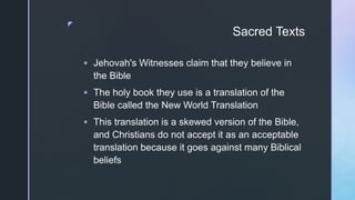 Jehovahs witnesses (friday section) | PPTX