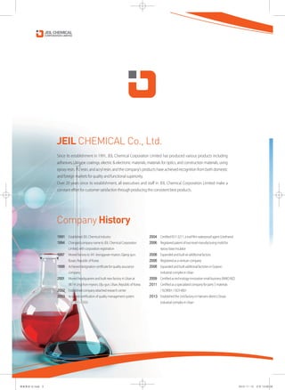 Jeil chemical Catalog - Korea No.1 Epoxy Corporation | PDF