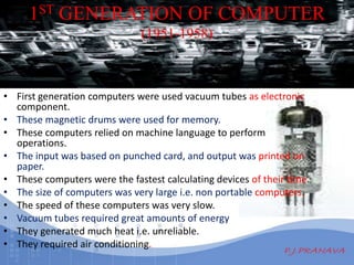THE GENERATION OF COMPUTER by P.Jeyapiranavan | PPT