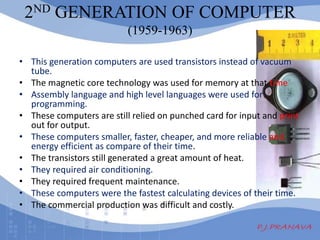 THE GENERATION OF COMPUTER by P.Jeyapiranavan | PPT
