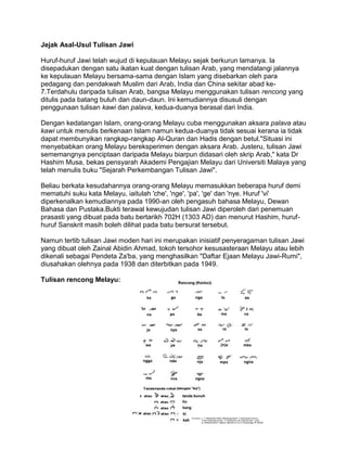 Jejak asal usul tulisan jawi | DOCX