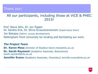 Pre & Post- Lab Scaffolding in HE STEM - ViCE PHEC 2016 J Evans, S ...