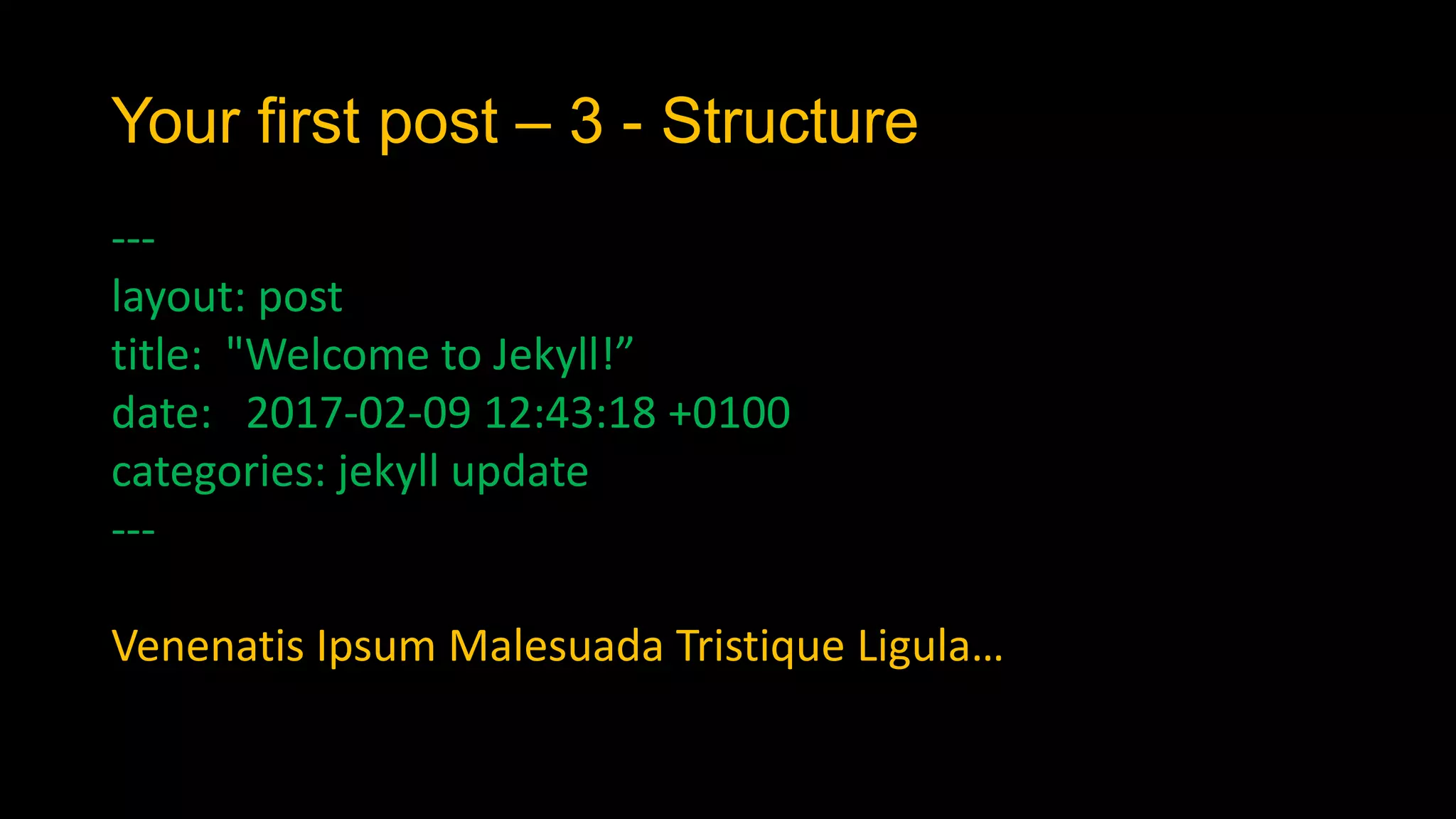 Jekyll, static websites generator | PPT