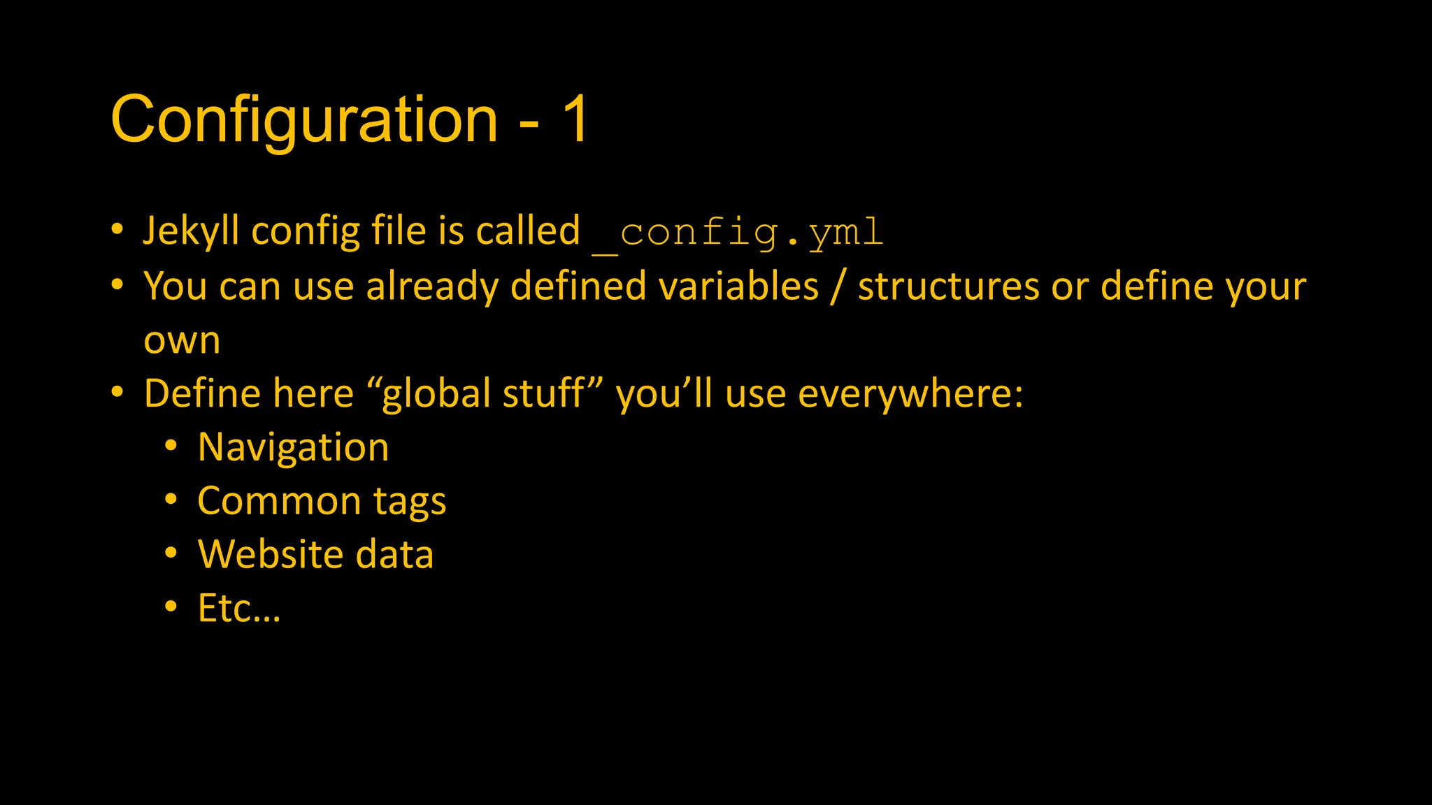 Jekyll, static websites generator | PPT