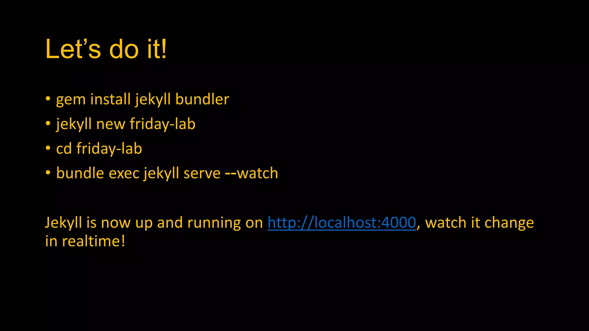 Jekyll, static websites generator | PPT