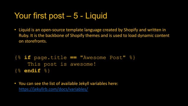 Jekyll Static Websites Generator Ppt