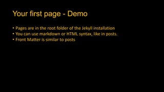 Jekyll, static websites generator | PPT