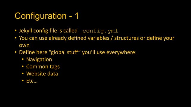 Jekyll, static websites generator | PPT