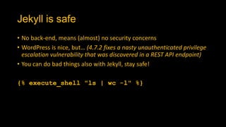 Jekyll, static websites generator | PPT