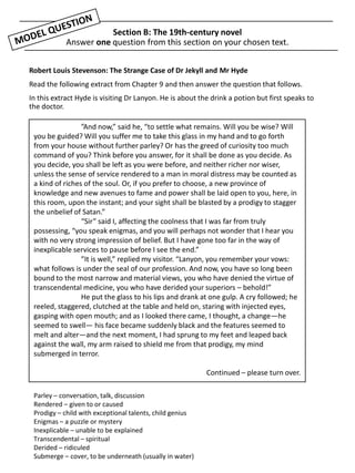 Jekyll & Hyde End of Y10 Revision Booklet | PPTX