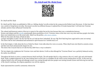Jekyll And Hyde Essay | PPT