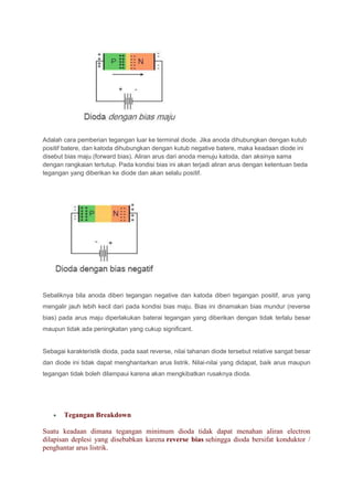 Jelaskan dan gambarkan karakteristik dioda | DOCX