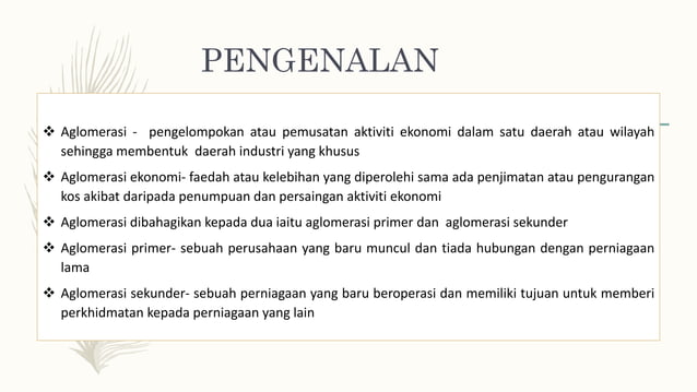 Faktor Aglomerasi | PPT