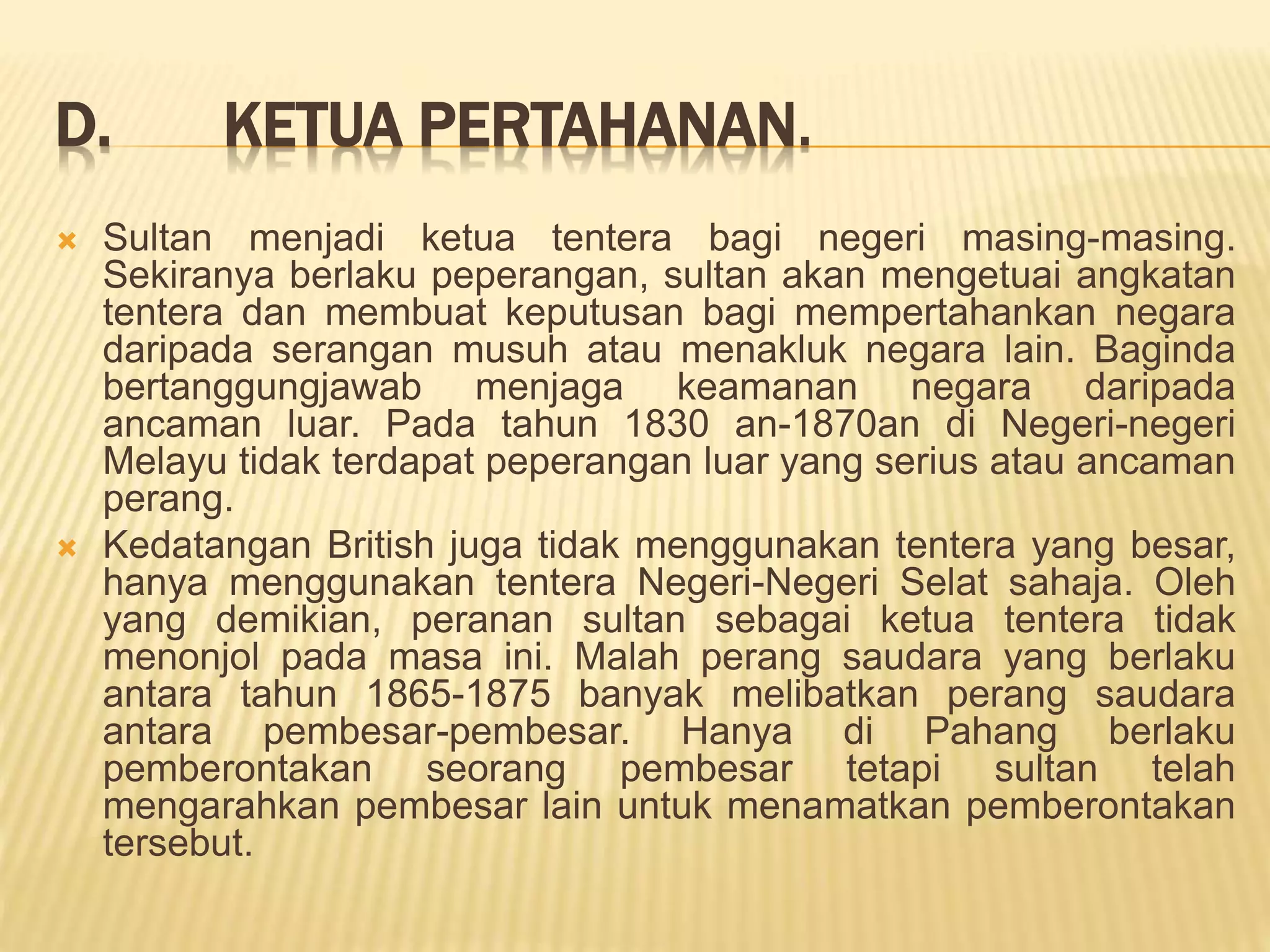 Jelaskan konsep dan peranan raja melayu sebelum th 1874 | PPTX