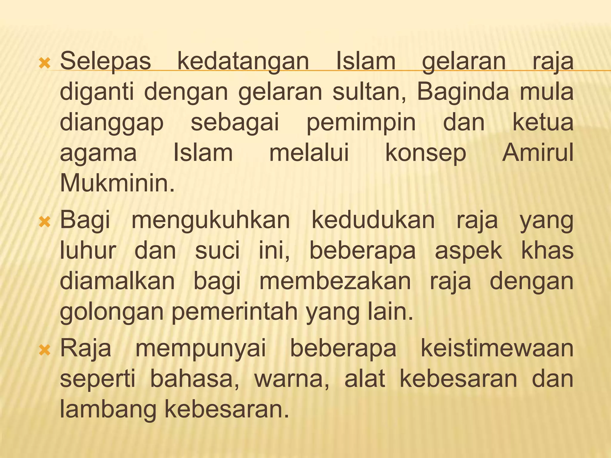 Jelaskan konsep dan peranan raja melayu sebelum th 1874 | PPTX