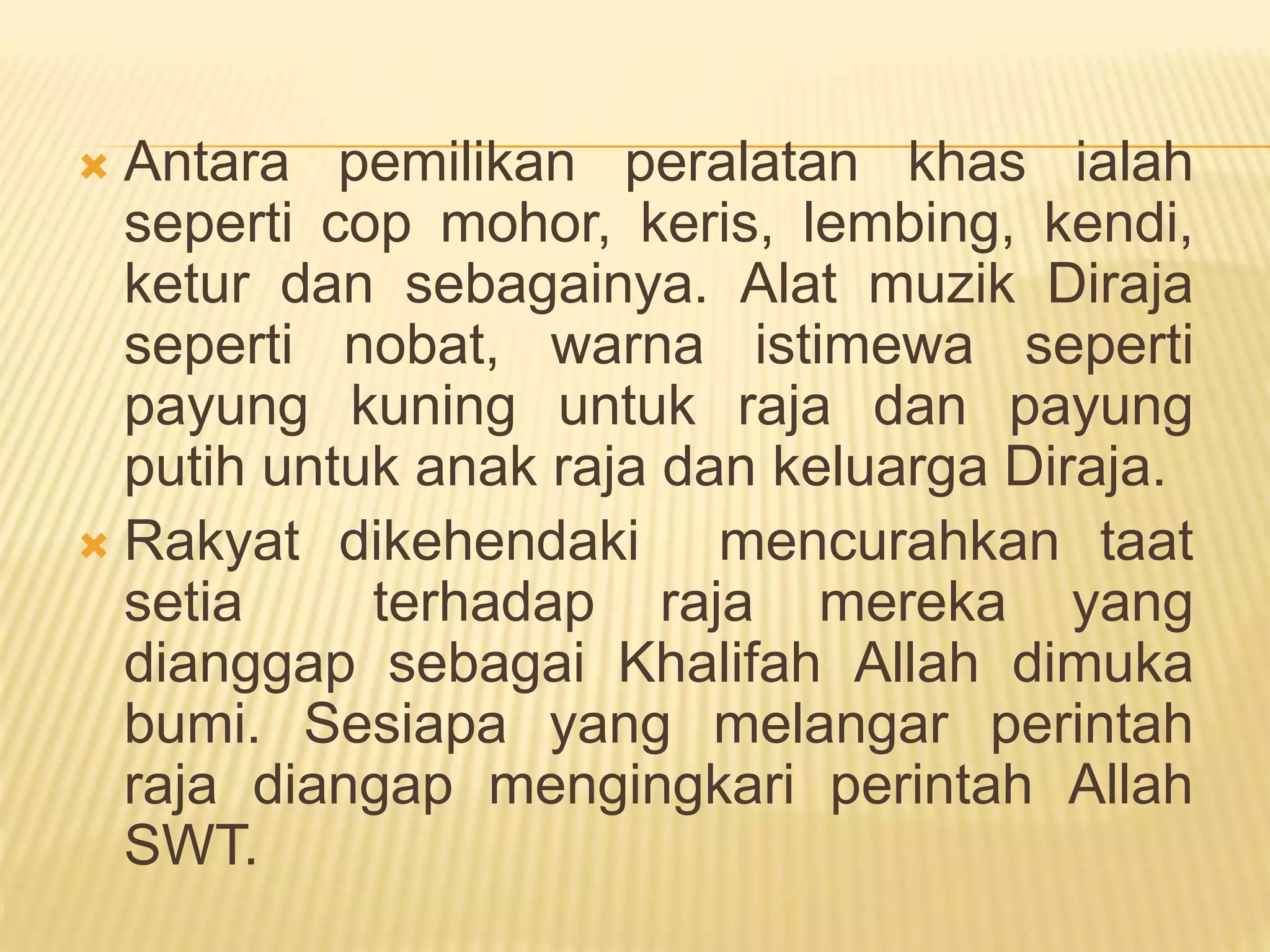 Jelaskan konsep dan peranan raja melayu sebelum th 1874 | PPTX