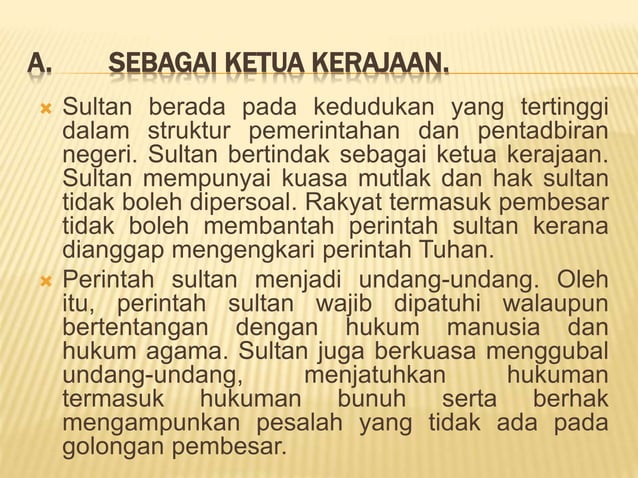 Jelaskan konsep dan peranan raja melayu sebelum th 1874 | PPTX