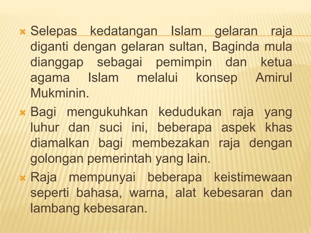 Jelaskan konsep dan peranan raja melayu sebelum th 1874 | PPTX