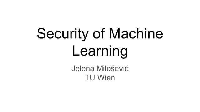 Security of Machine Learning | PDF