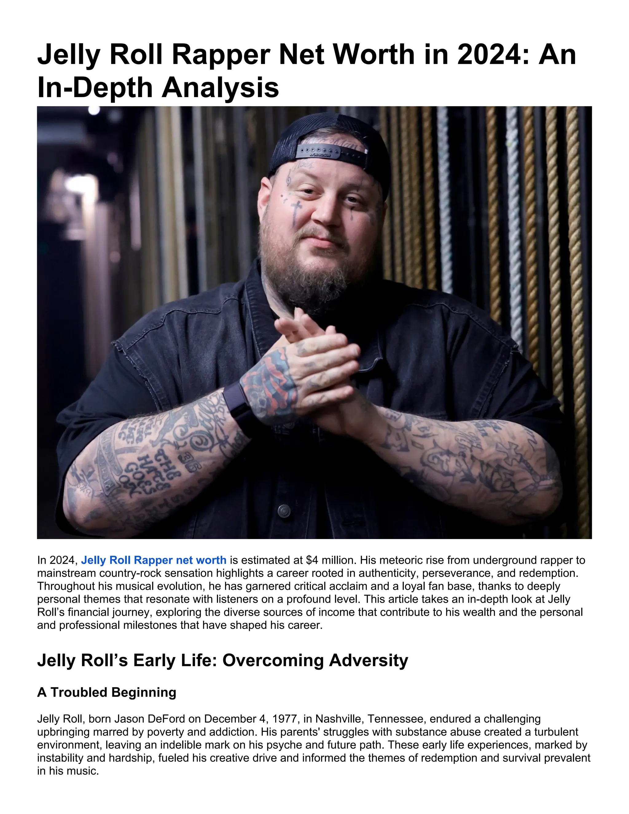 Jelly Roll Net Worth in 2024_ An In-Depth Look at His Success and ...