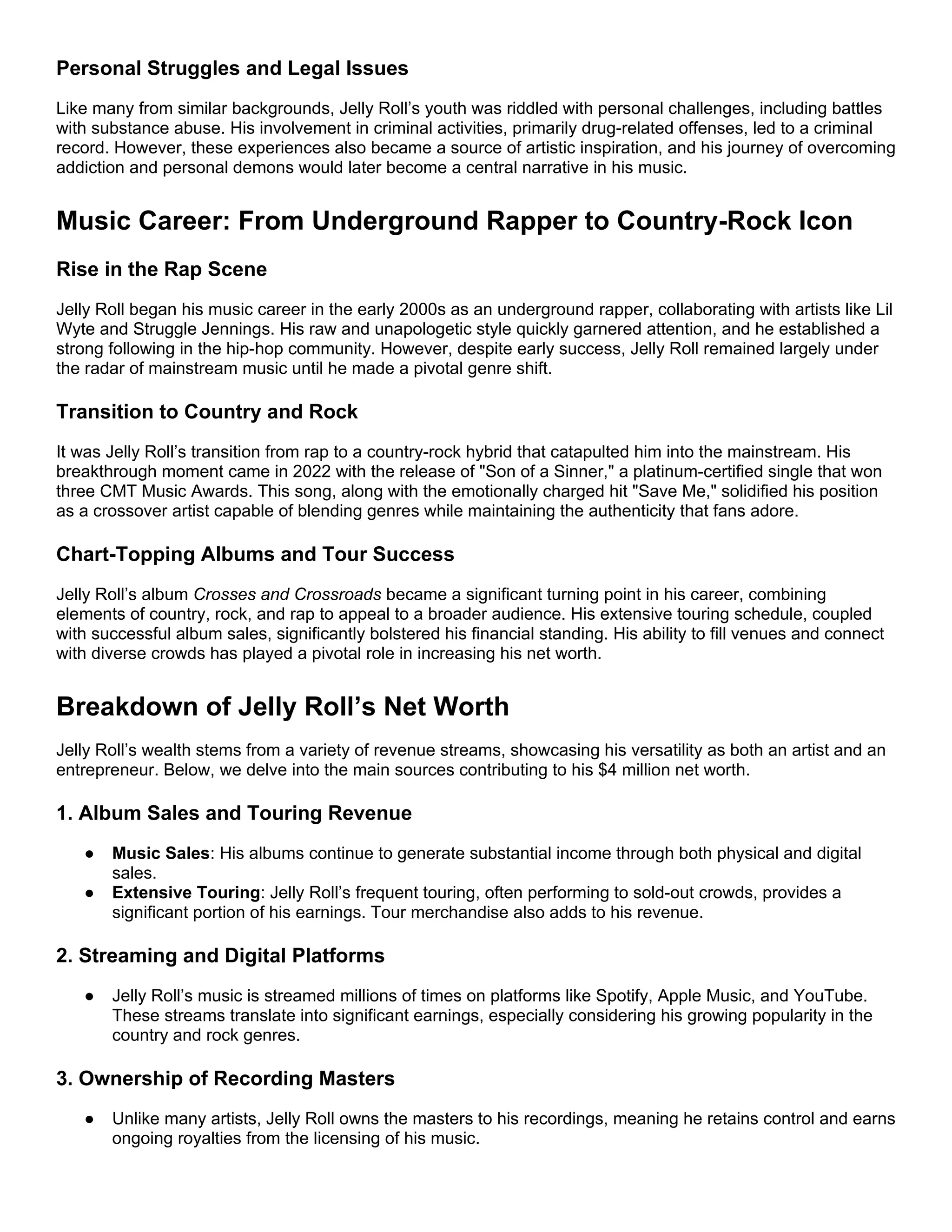 Jelly Roll Net Worth in 2024_ An In-Depth Look at His Success and ...