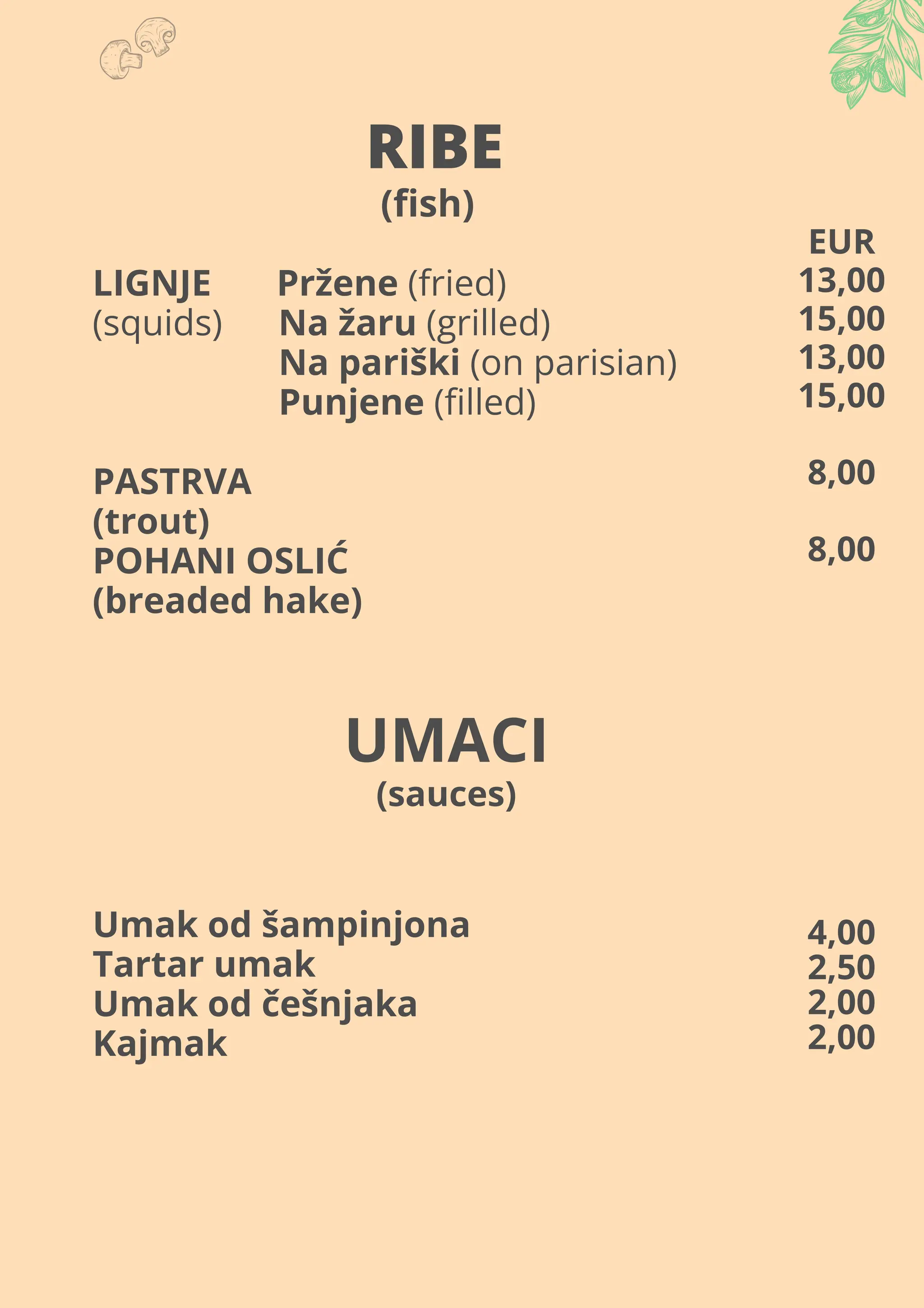 Jelovnik Bistro Pivnica Pivnica 2024 godina | PDF