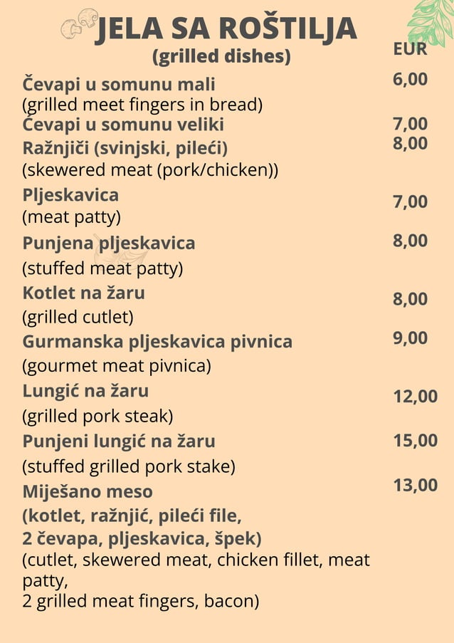 Jelovnik Bistro Pivnica Pivnica 2024 godina | PDF