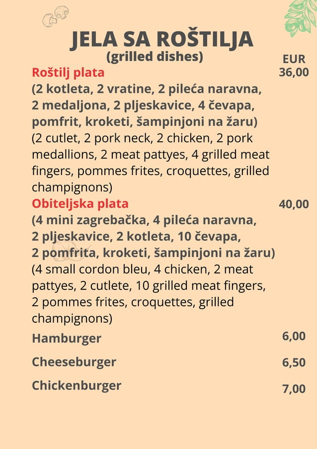 Jelovnik Bistro Pivnica Pivnica 2024 godina | PDF