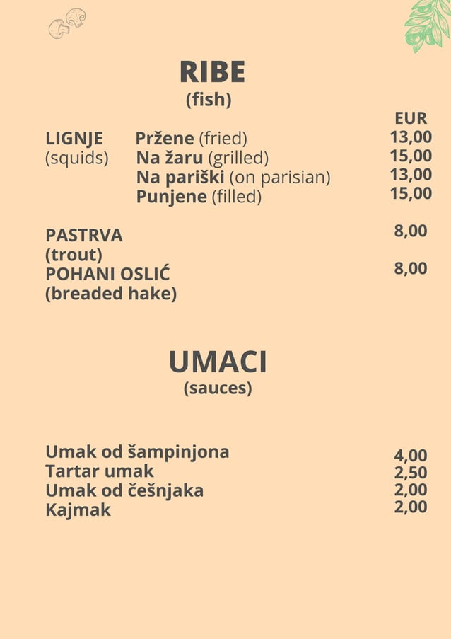Jelovnik Bistro Pivnica Pivnica 2024 godina | PDF