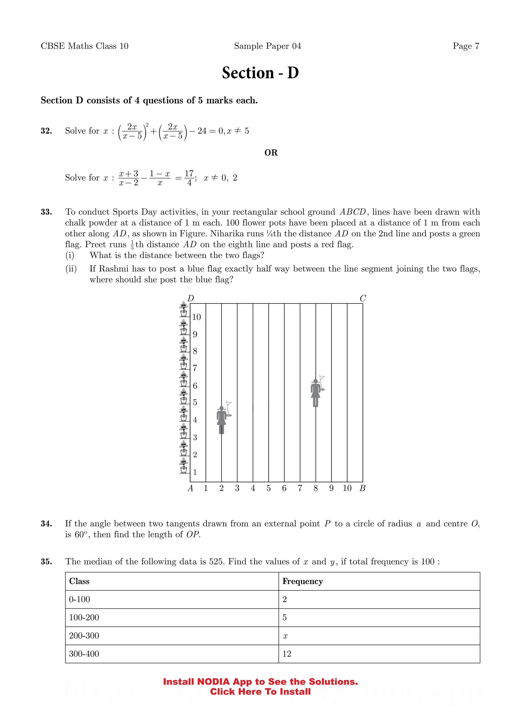 class 10 cbse math sample paper standart paper | PDF