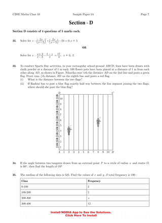 class 10 cbse math sample paper standart paper | PDF