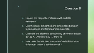 AMIE - Question Paper of Material Science (Summer 2017) | PPTX