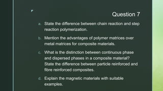AMIE - Question Paper of Material Science (Summer 2017) | PPTX