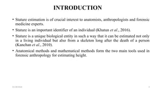 Seminar on analysis of some anthropometric parameters for stature ...