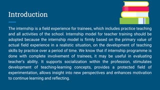 Internship Programme Report of M.Ed. | PPTX