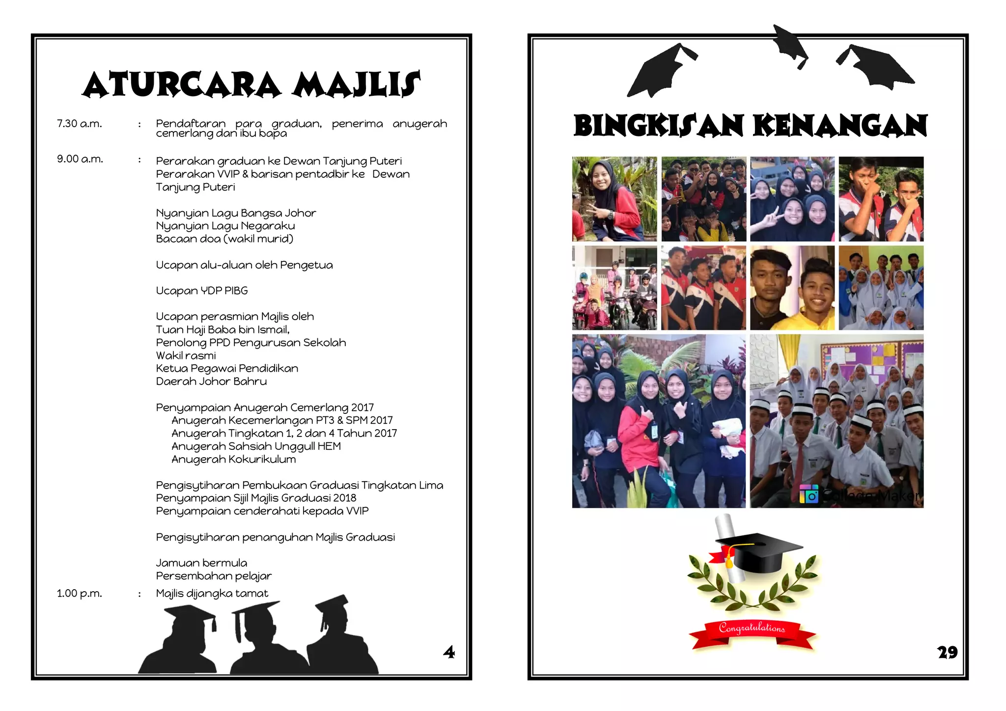 BUKU PROGRAM MAJLIS ANUGERAH CEMERLANG & GRADUASI 2018 | PDF