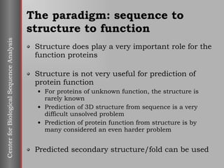 Prediction of protein function from sequence derived protein features | PPT