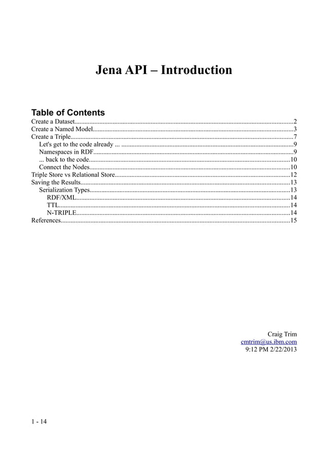 An Introduction to the Jena API | PDF