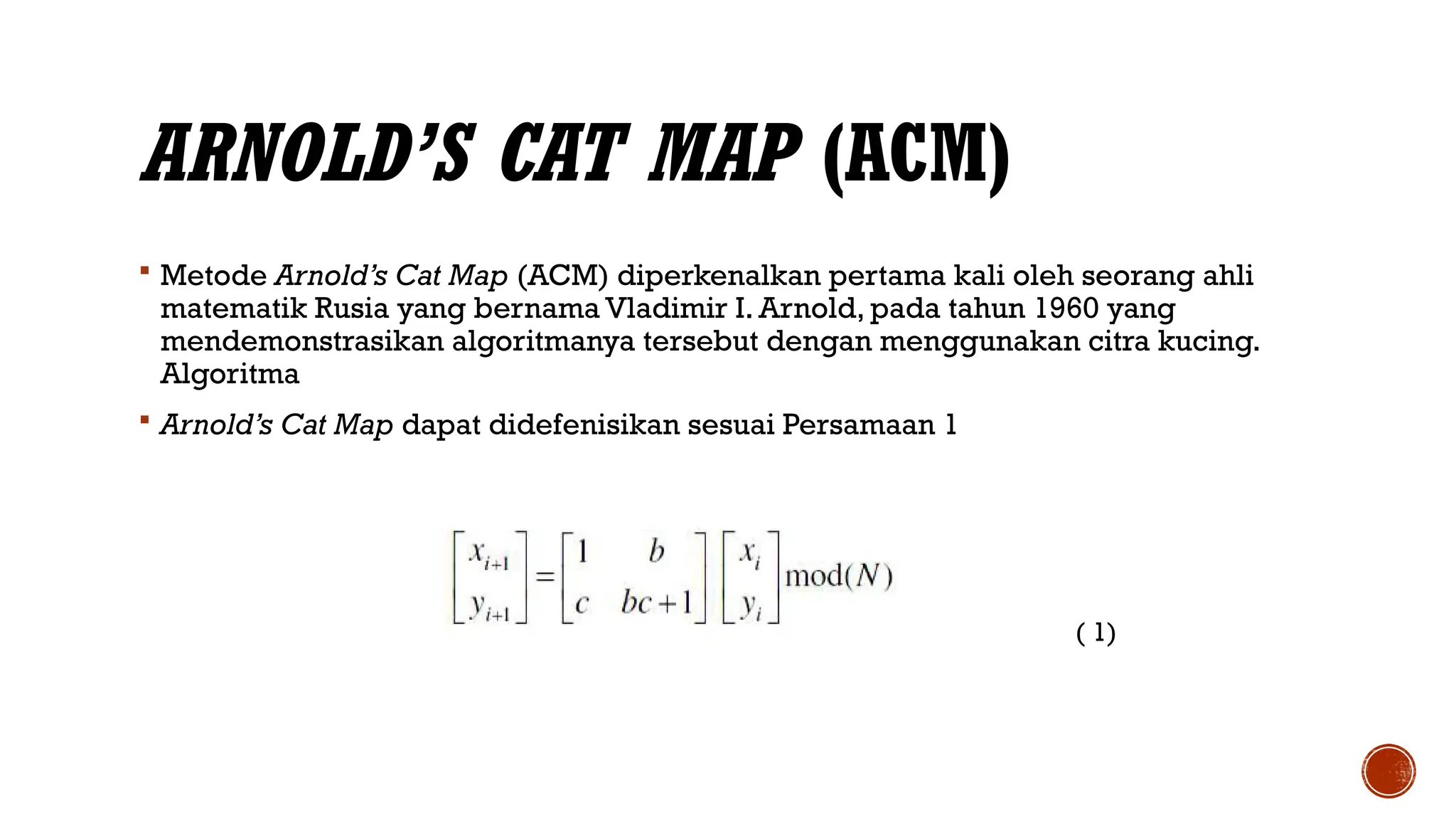 image processing encryption menggunakan arnold cat map | PPTX