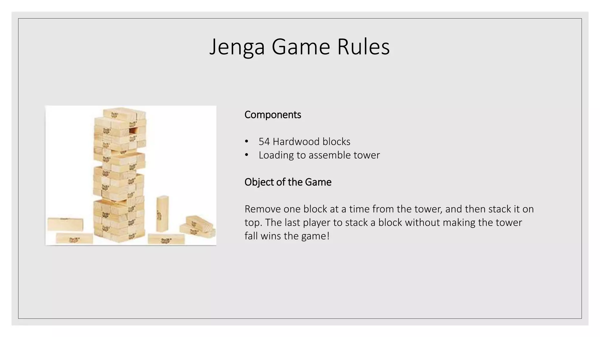 Jenga game | PPTX